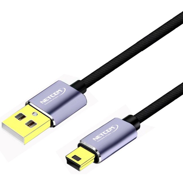Cable USB-A 2.0 a Mini USB 5 Pines Netcom De 1.80 Metros