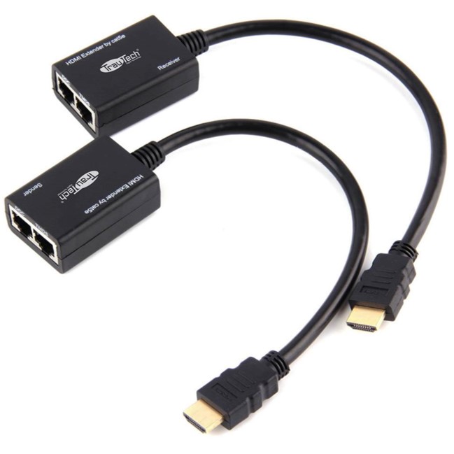 Extensor Pasivo HDMI Vía Ethernet TrauTech 30mts