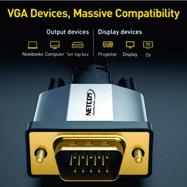 Cable VGA a VGA Netcom 1.80 mts Full HD