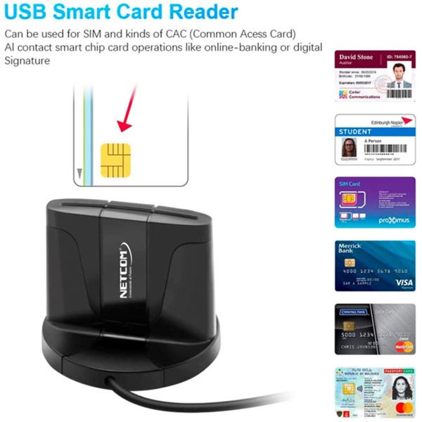 Lector de Tarjetas Smart Cards vía USB Netcom