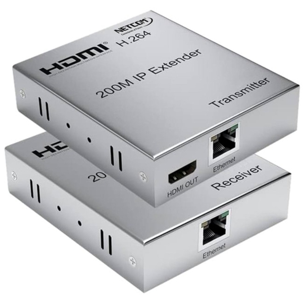 Extensor HDMI TCP/IP Vía Ethernet Netcom Hasta 200 Metros