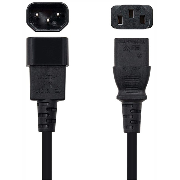 Cable De Poder C13 a C14 Para UPS 3 Mts TrauTech 3*18 AWG