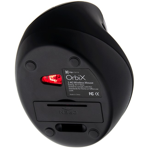 Mouse Inalámbrico Ergonómico Klip Xtreme Orbix 1600 DPI 6 Botones