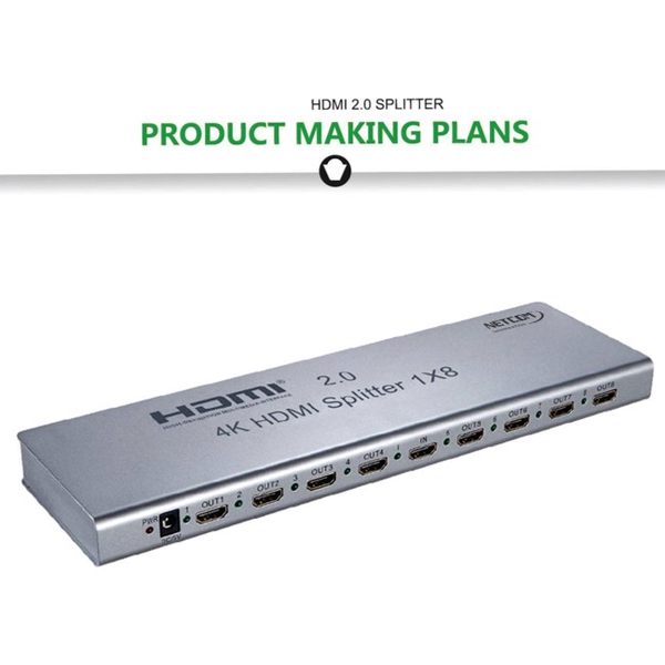 Splitter HDMI 1x8 Netcom v2 4K 60Hz