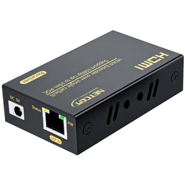 Extensor Activo HDMI vía Ethernet Netcom De 60 Mts