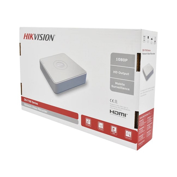 NVR IP Hikvision 1U 4 Puertos PoE 6MP HDMI VGA