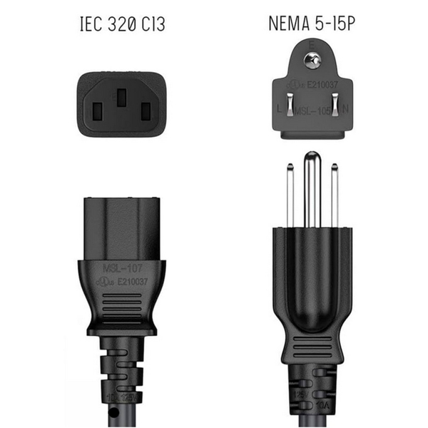 Cable De Poder C13 a Nema 5-15P Trautech De 1.80 Mts 3*18 AWG