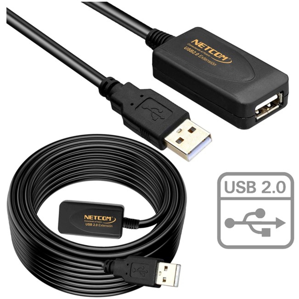 Cable Extensor USB 2.0 Activo Netcom De 10 metros